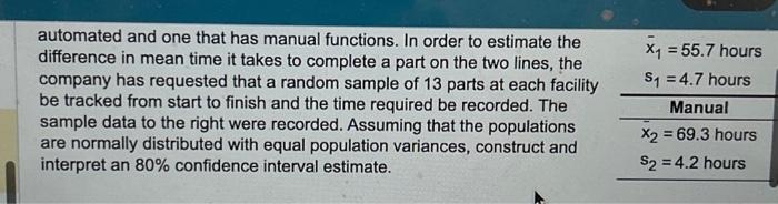 Solved A company that does manufacturing work has one | Chegg.com