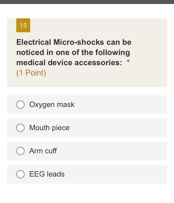 Solved 15 Electrical Micro-shocks can be noticed in one of | Chegg.com