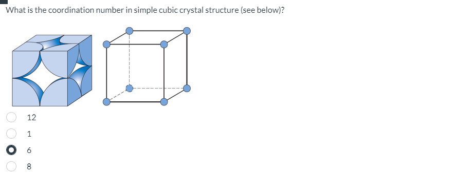 Solved What is the coordination number in simple cubic | Chegg.com