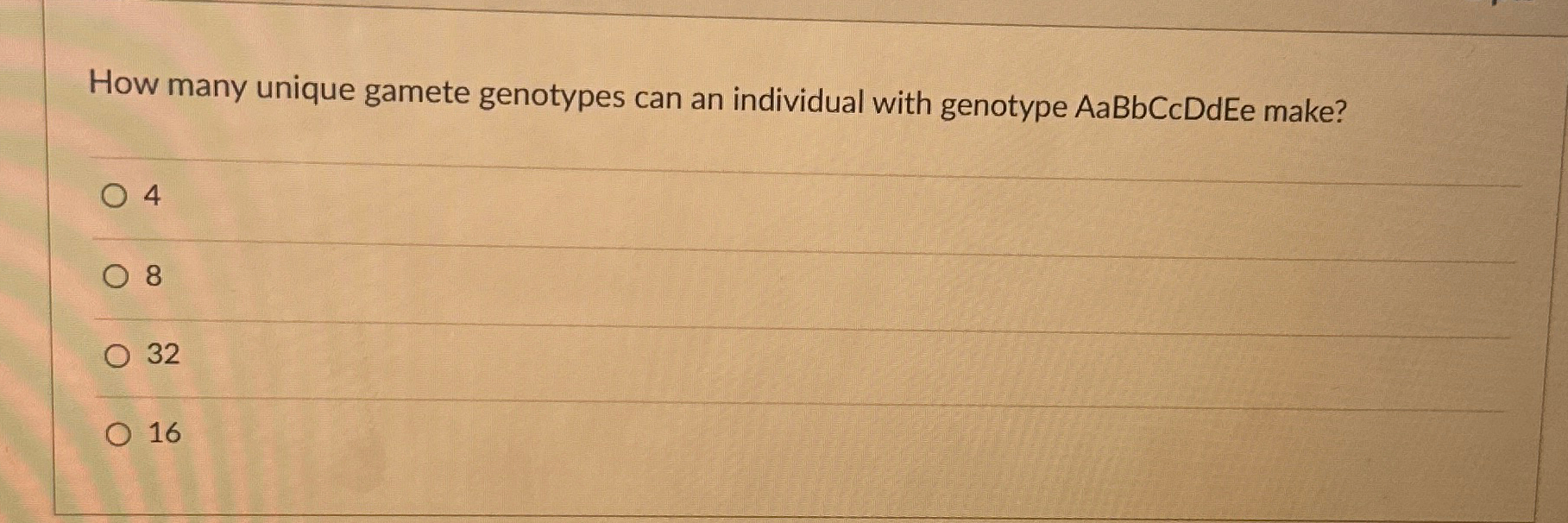 Solved How many unique gamete genotypes can an individual | Chegg.com