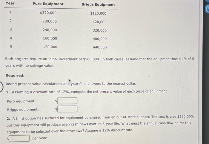 Solved Net Present Value and Competing Projects Follow the | Chegg.com
