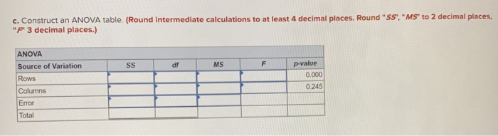Solved Check my work a. Calculate SST, SSA, SSB, and SSE | Chegg.com