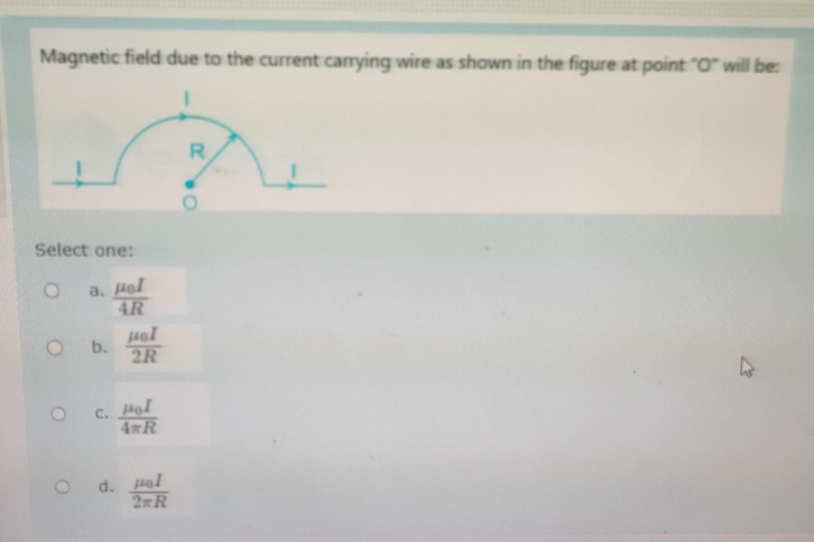 Solved Magnetic field due to the current carrying wire as | Chegg.com