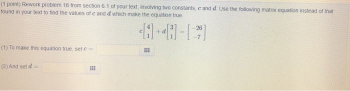 Solved (1 point) Rework problem 18 from section 6.1 of your | Chegg.com