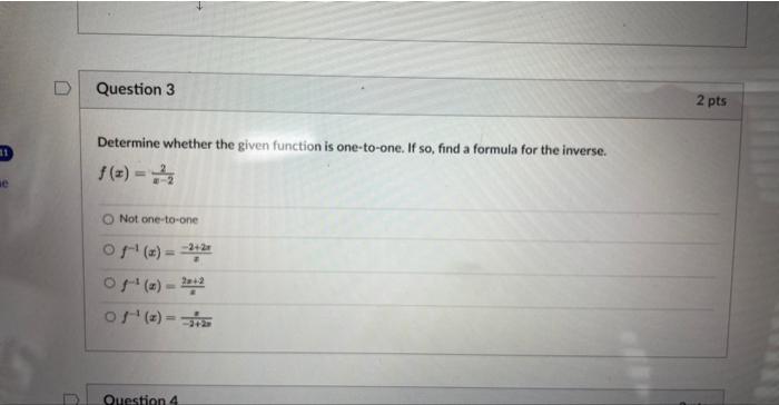 Solved Determine whether the given function is one-to-one. | Chegg.com