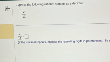 Solved Express the following rational number as a | Chegg.com