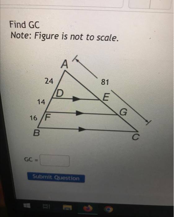 Solved Find GC Note: Figure is not to scale. | Chegg.com
