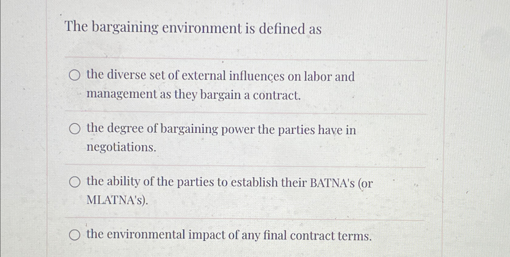 Solved The bargaining environment is defined asthe diverse | Chegg.com