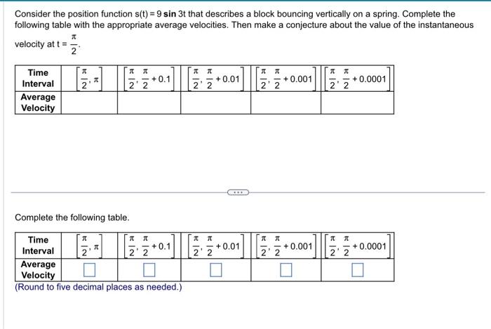 Solved Consider The Position Function S T 9sin3t That