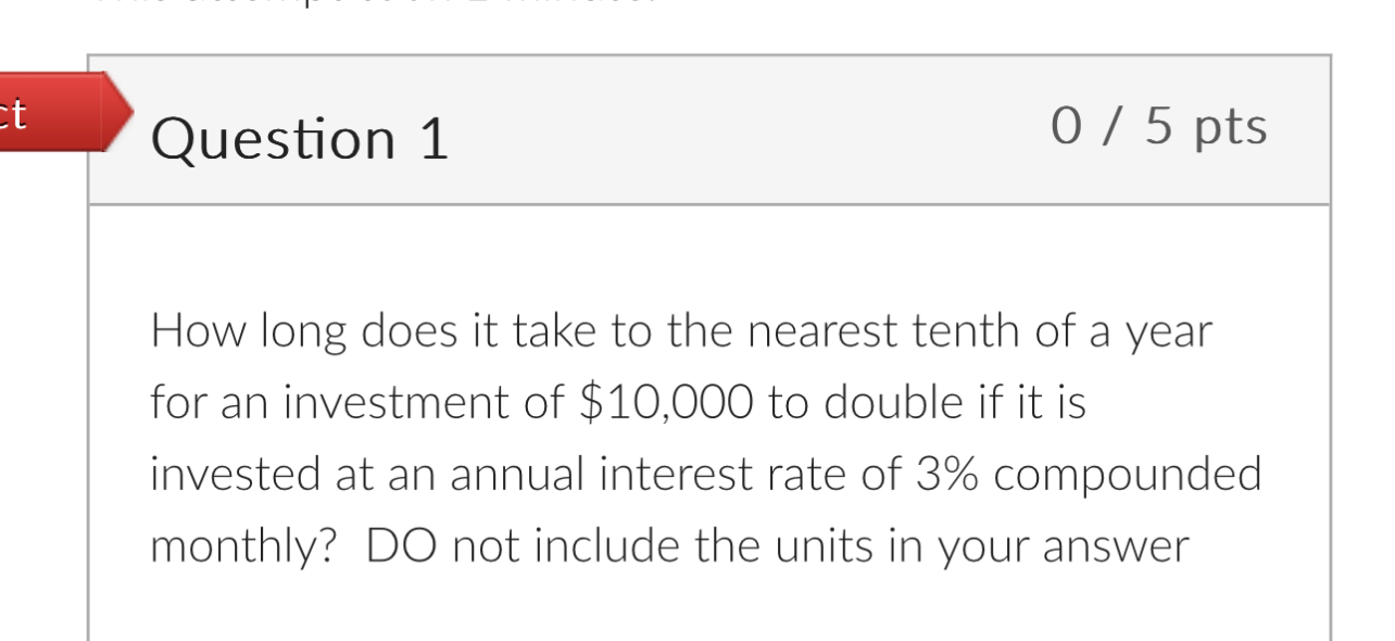 Solved Question 105 ﻿ptsHow long does it take to the nearest | Chegg.com
