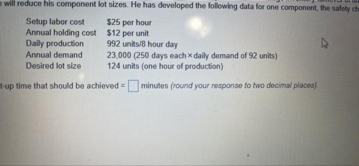Solved Carol Cagle has a repetitive manufacturing plant | Chegg.com