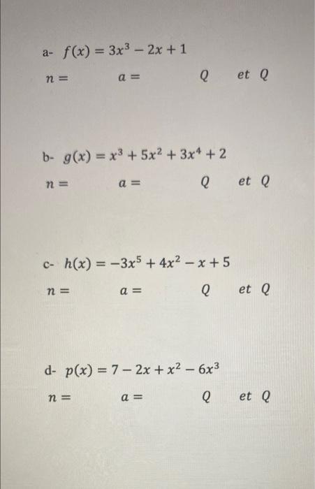 Solved Give the degree as well as the dominant coefficient | Chegg.com