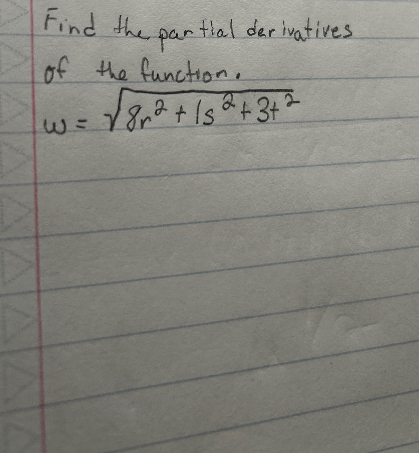 Solved Find the partial derivatives of the | Chegg.com