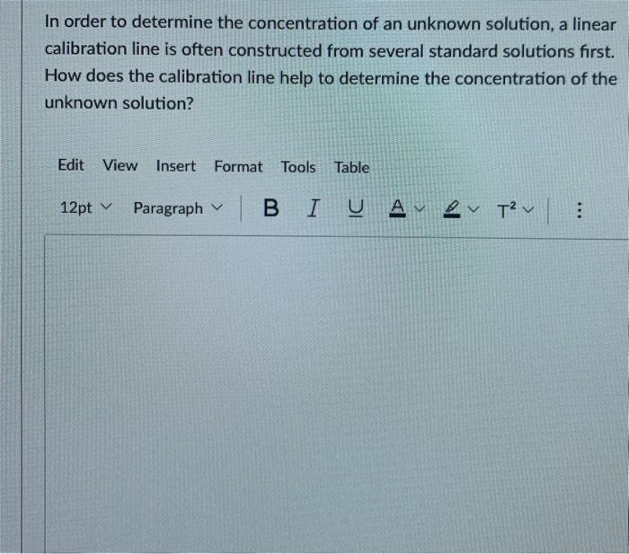 Solved In order to determine the concentration of an unknown | Chegg.com
