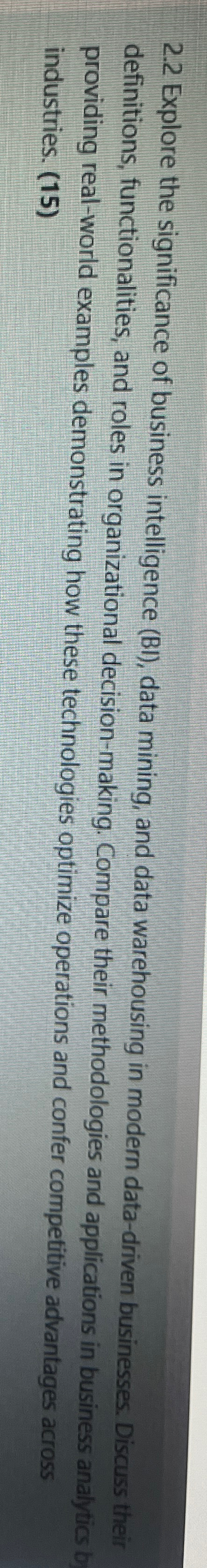 Solved 2.2 ﻿Explore the significance of business | Chegg.com