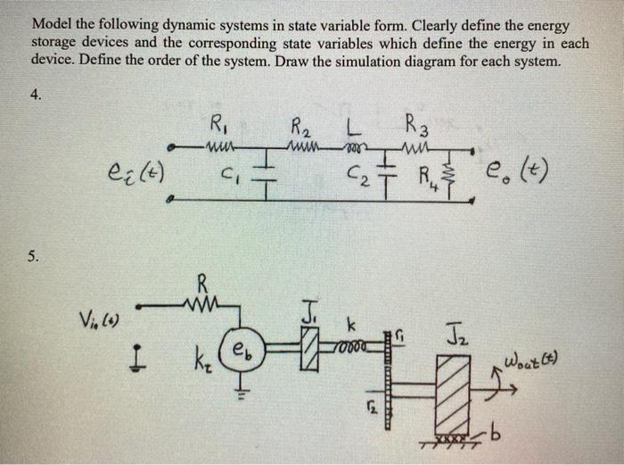 Solved Model the following dynamic systems in state variable | Chegg.com