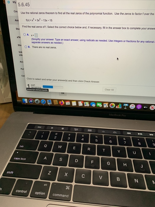 Solved COL Ass My 5.6.45 Use the rational zeros theorem to | Chegg.com