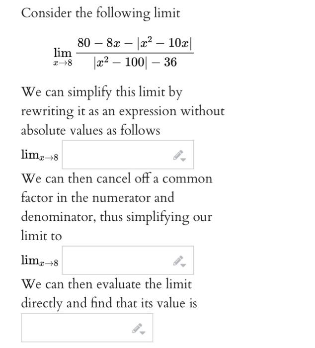 Solved Consider the following limit | Chegg.com