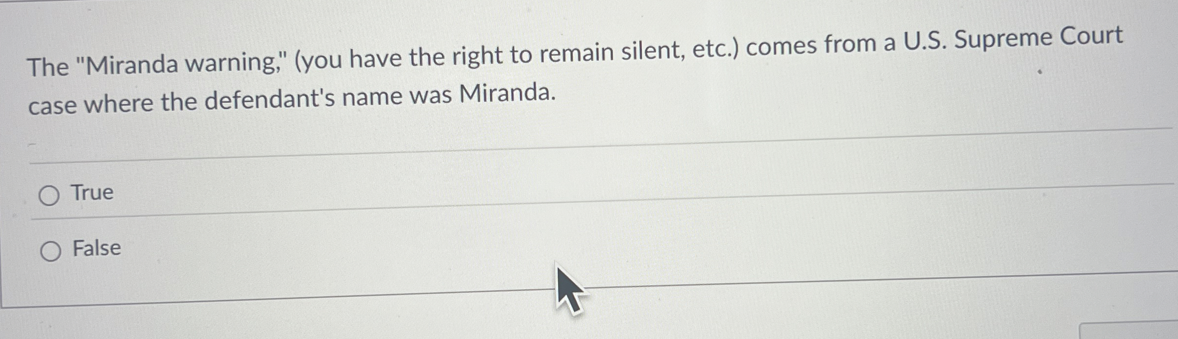 Solved The "Miranda warning," (you have the right to remain | Chegg.com