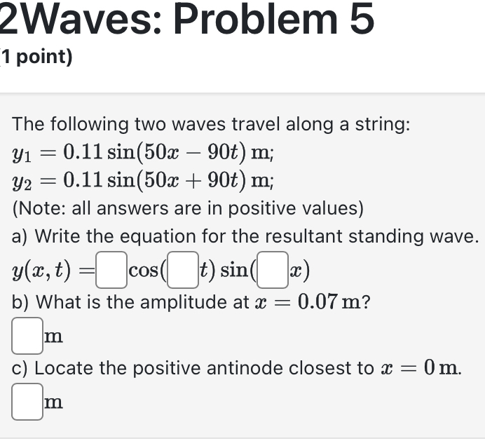 Solved The following two waves travel along a | Chegg.com
