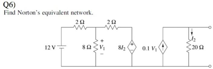 Solved Q6) Find Norton's equivalent network. | Chegg.com