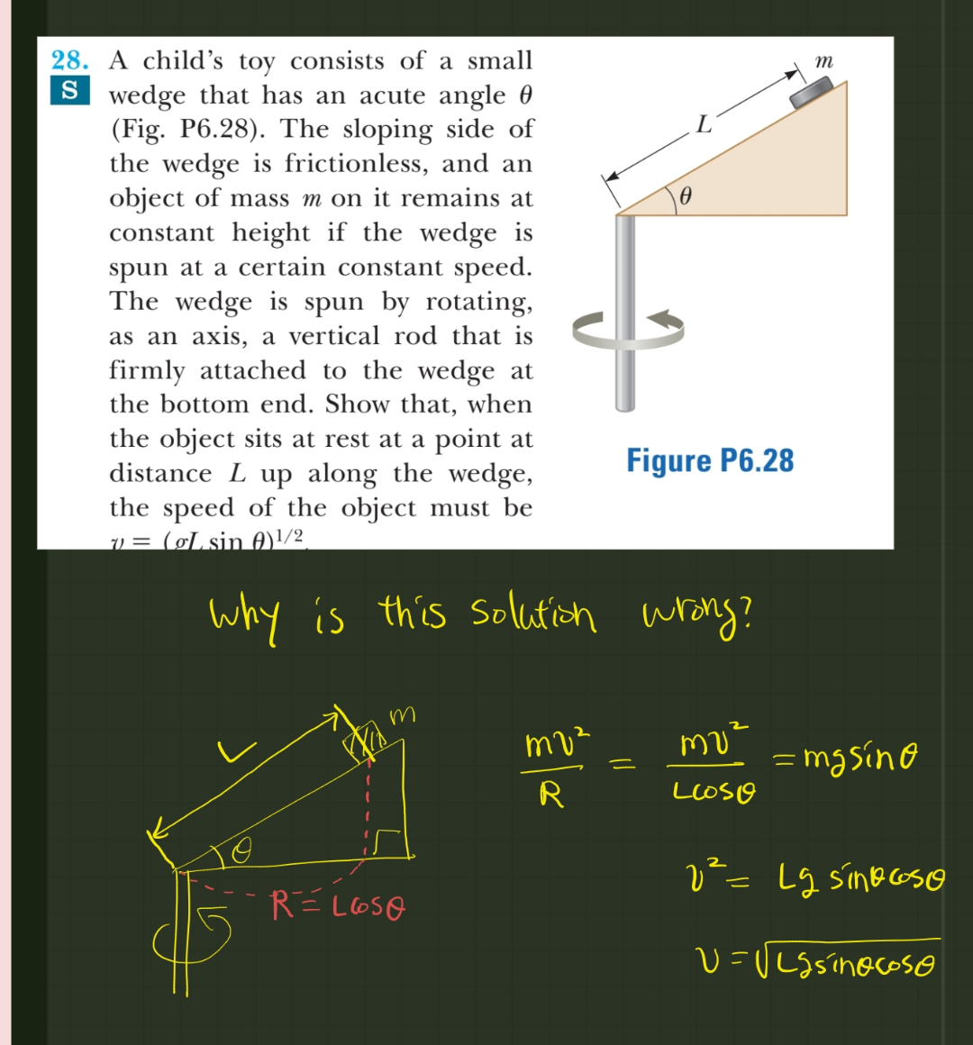 Solved A child's toy consists of a small S ﻿wedge that has | Chegg.com
