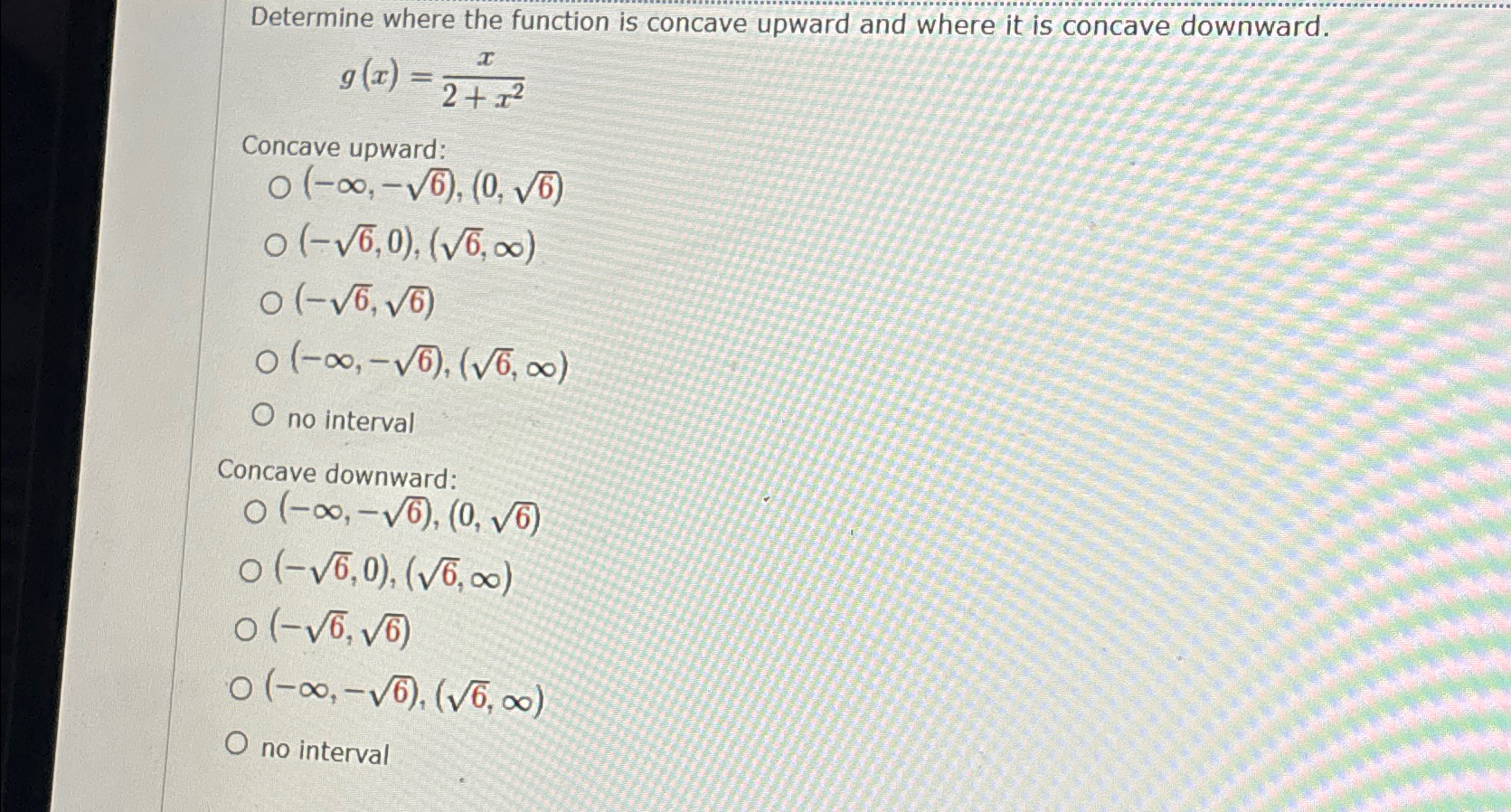 Solved Determine where the function is concave upward and | Chegg.com