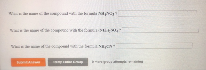 Solved What is the name of the compound with the formula NH | Chegg.com