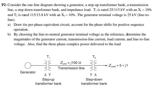 Solved P2- Consider the one-line diagram showing a | Chegg.com