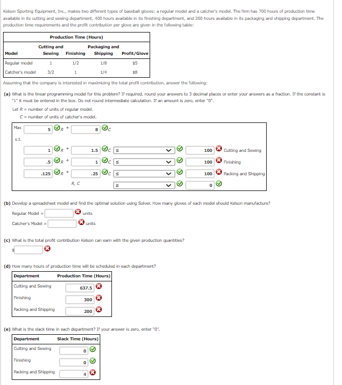 Solved Kelson Sporting Equipment, Inc, makes two different | Chegg.com