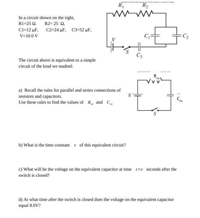 Solved R R2 In a circuit shown on the right, R1=25 2. R2=25 | Chegg.com