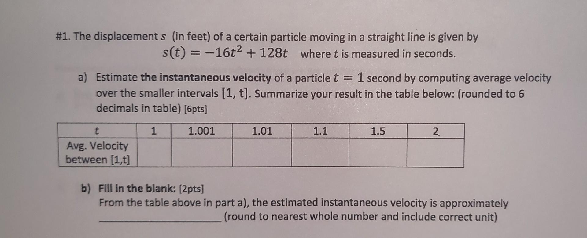 Solved s(t)=−16t2+128t where t is measured in seconds. a) | Chegg.com