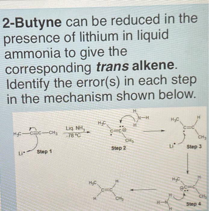 Solved 2-Butyne can be reduced in the presence of lithium in | Chegg.com