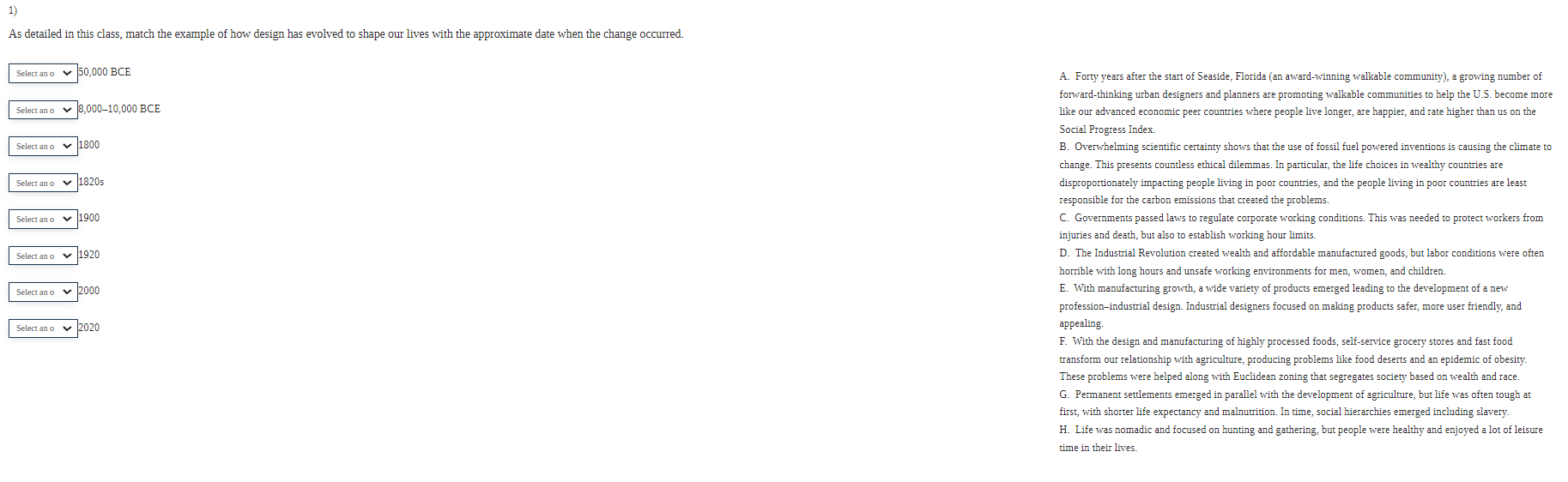 Solved As detailed in this class, match the example of how | Chegg.com