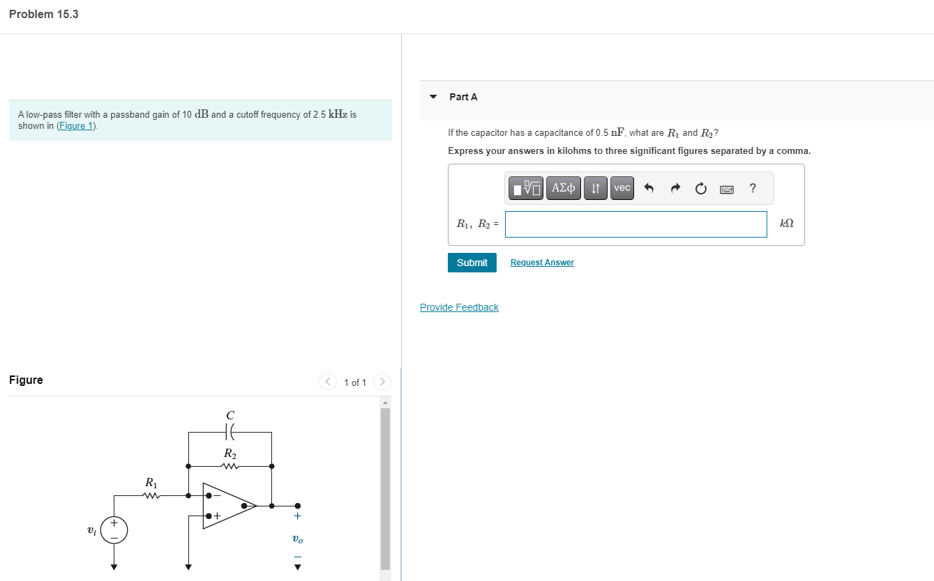 Solved A low-pass filter with a passband gain of 10 dB ﻿and | Chegg.com
