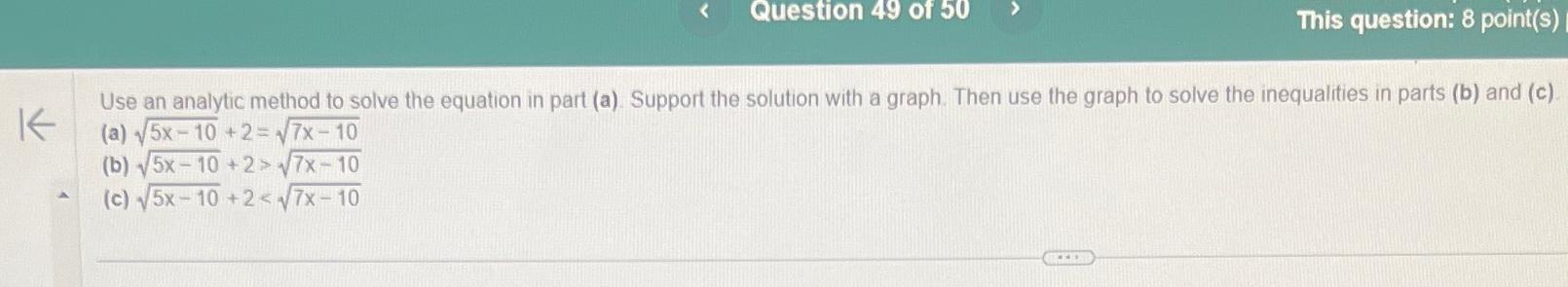 Solved Use an analytic method to solve the equation in part | Chegg.com