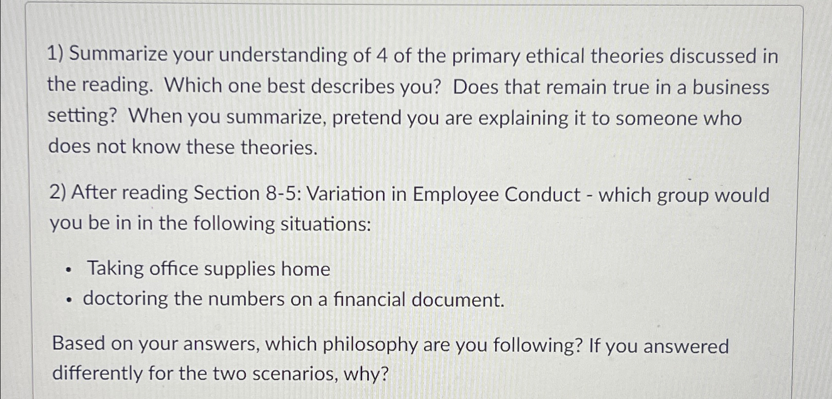 Solved Summarize your understanding of 4 ﻿of the primary | Chegg.com