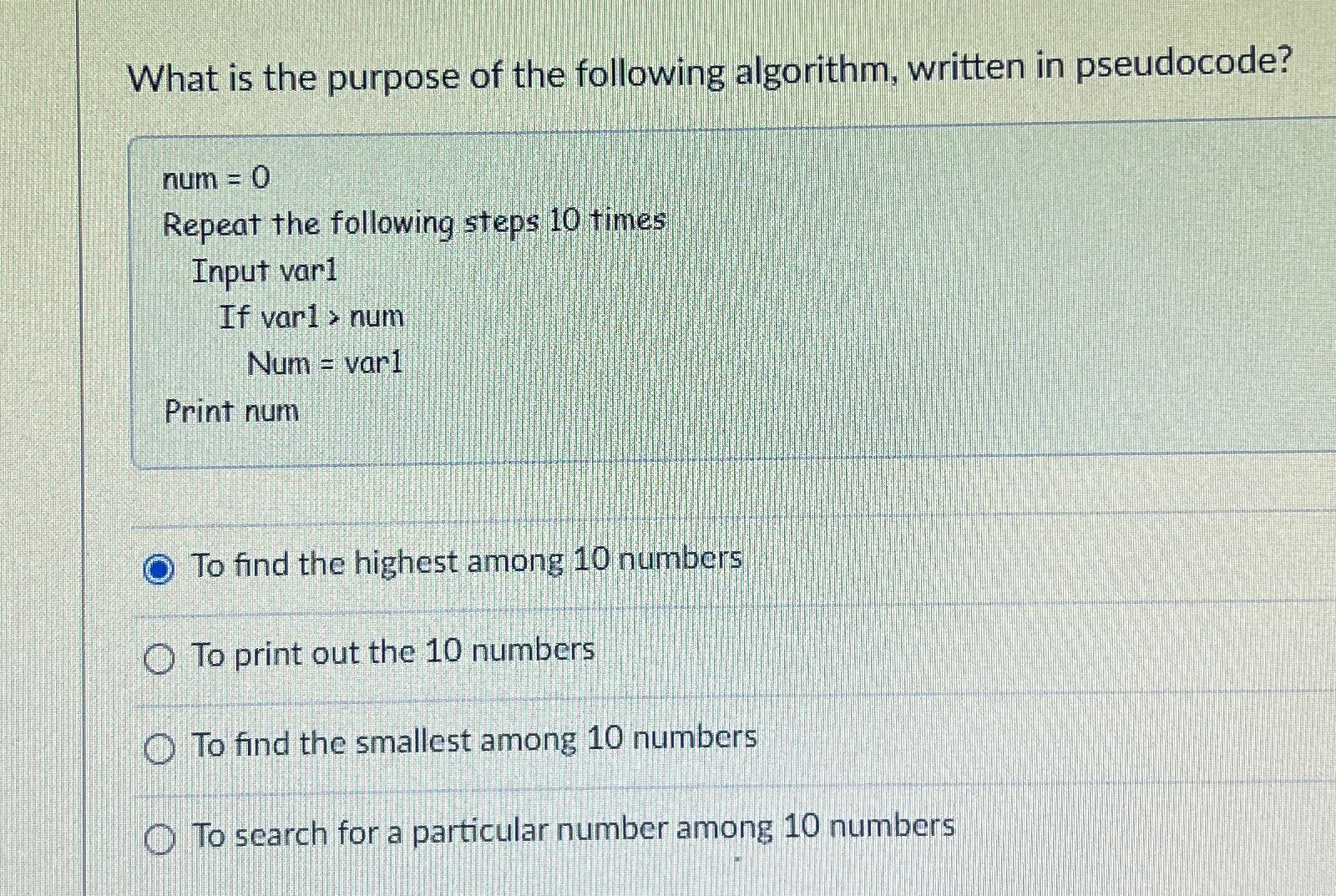 Solved What is the purpose of the following algorithm, | Chegg.com