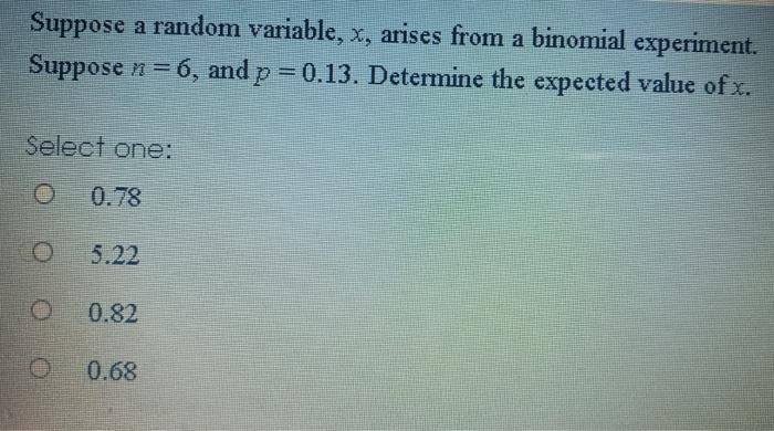 Solved Suppose a random variable, x, arises from a binomial | Chegg.com