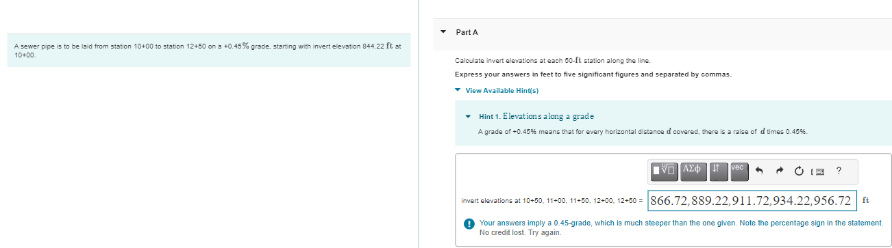 Solved A sewer pipe is to be laid from station 10+00 ﻿to | Chegg.com