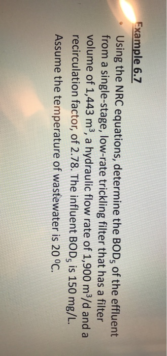 Solved Example 6.7 Using the NRC equations, determine the | Chegg.com