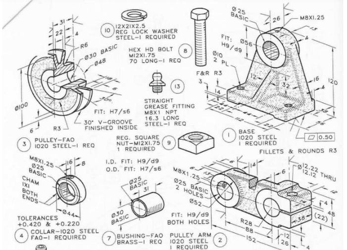 For each part, you must provide a detail drawing | Chegg.com