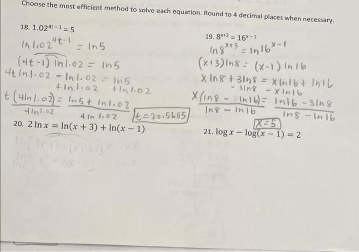 Solved Choose the most efficient method to solve each | Chegg.com