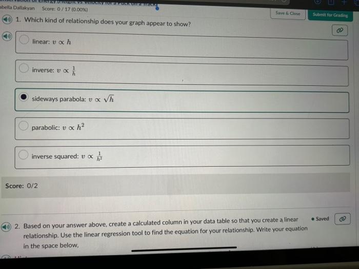 Pivot lab Conservation of Energy (Height vs | Chegg.com