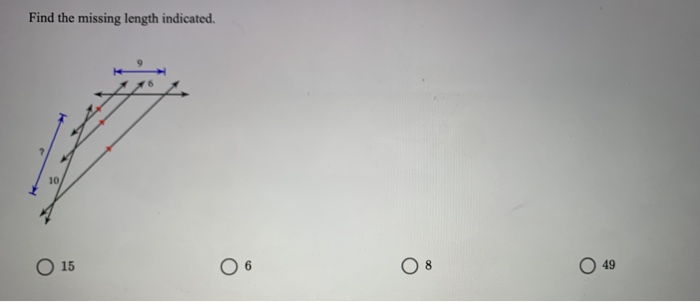 Solved Find the missing length indicated. 15 06 OO 08 08 49 | Chegg.com