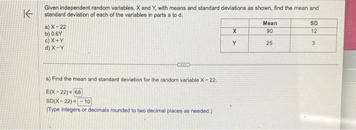 Solved Given independent random variables, X and Y, with | Chegg.com