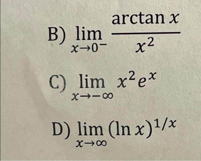 Solved Use l'Hopstial's rule to evaluate the following | Chegg.com