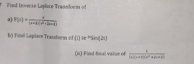 Solved 7 ﻿Find Inverse Laplace Transform | Chegg.com