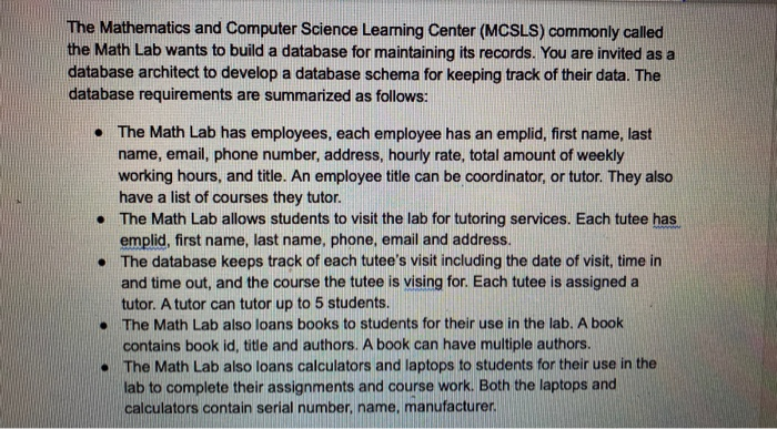 Solved The Mathematics and Computer Science Learning Center | Chegg.com