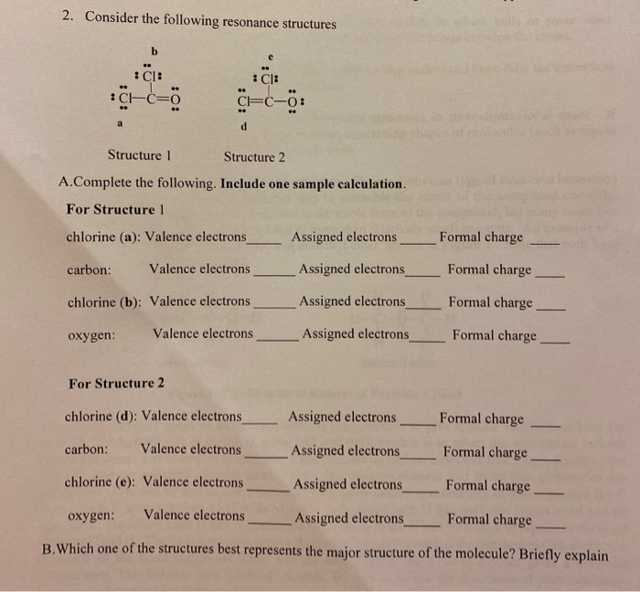 Solved 2. Consider the following resonance structures :01: | Chegg.com